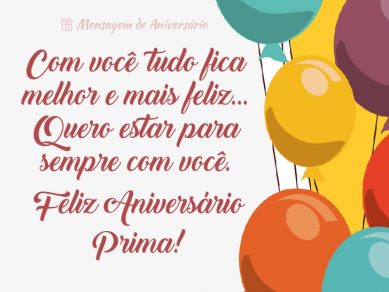 Feliz Aniversário, querida prima! - Mensagem de Aniversário