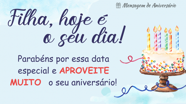 Aniversário especial da filha - Mensagem de Aniversário