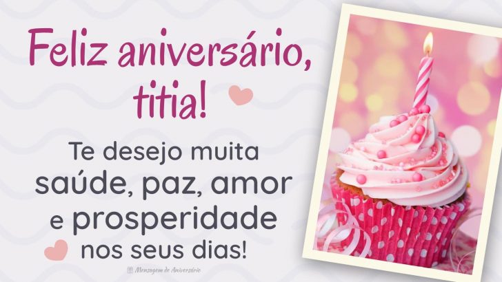 Feliz aniversário para titia - Mensagem de Aniversário