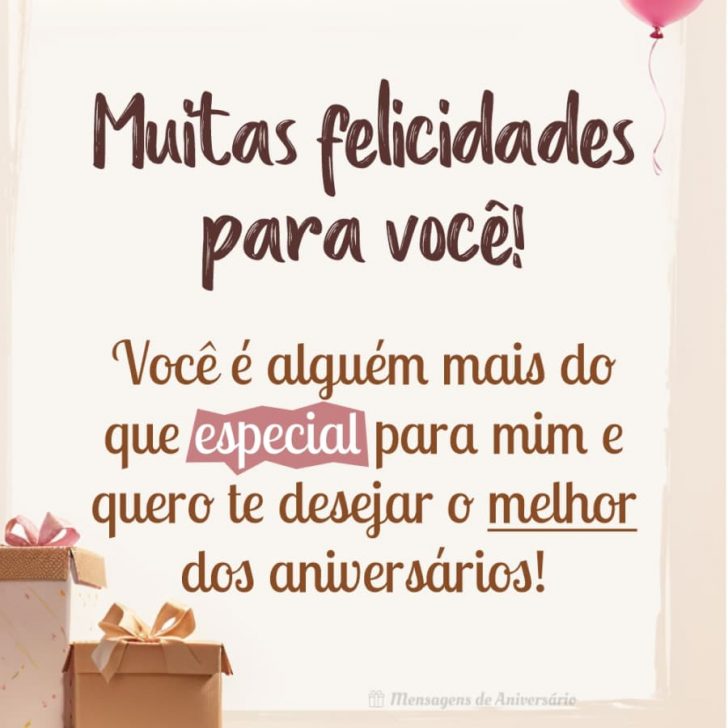 Felicidades para alguém especial - Mensagem de Aniversário